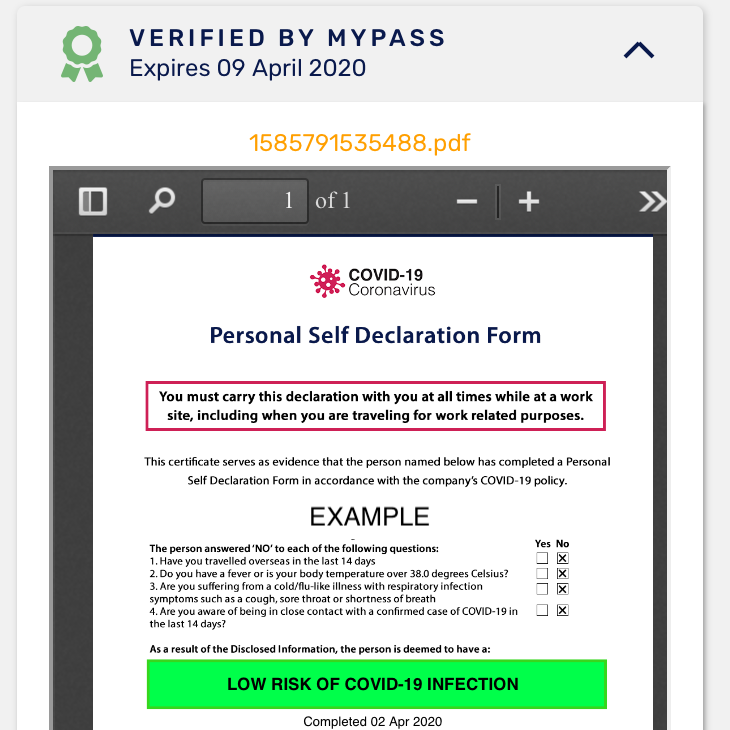 COVID-19 Self Declaration Now Available to All